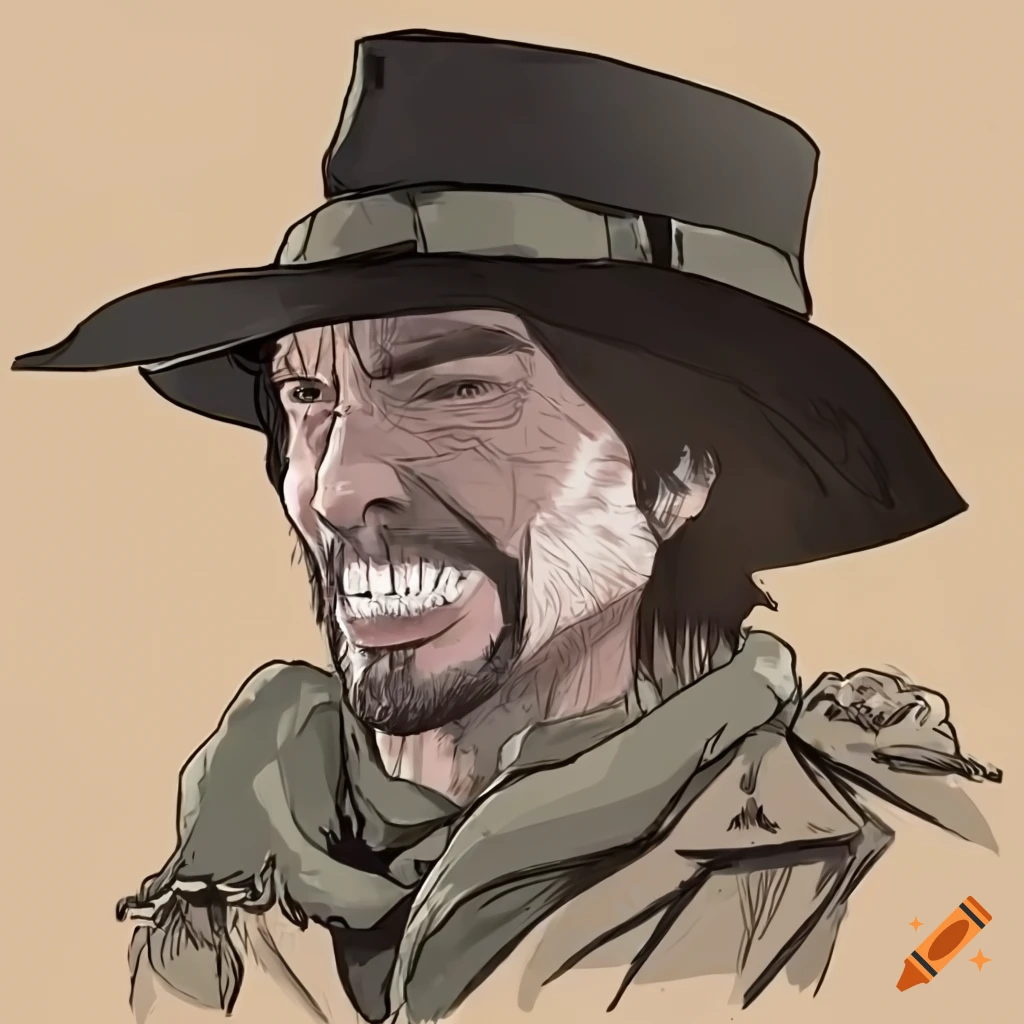 Arthur morgan smiling character from red dead redemption 2 on Craiyon