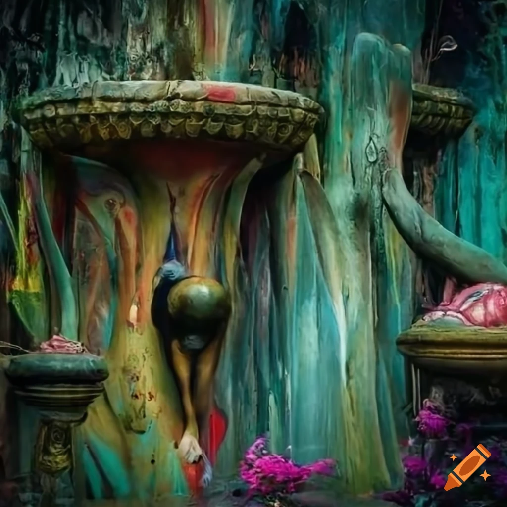 Fantastique jungle park circus with voodoo, small water creatures, and ...