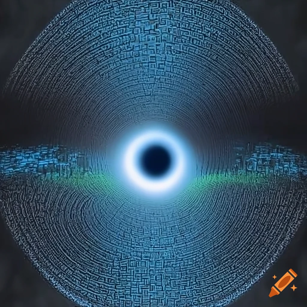 Binary black hole with accretion disk in high detail on Craiyon