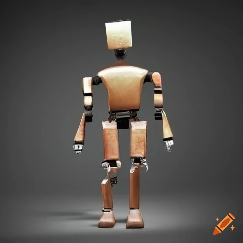 I.r.ios robot with bronze tones and integrated mechanical elements on ...