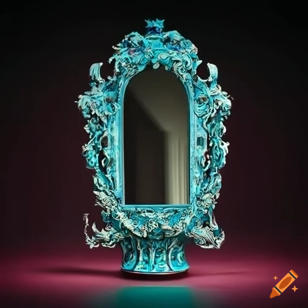 Chinese vase and mirror creating stunning reflection on Craiyon