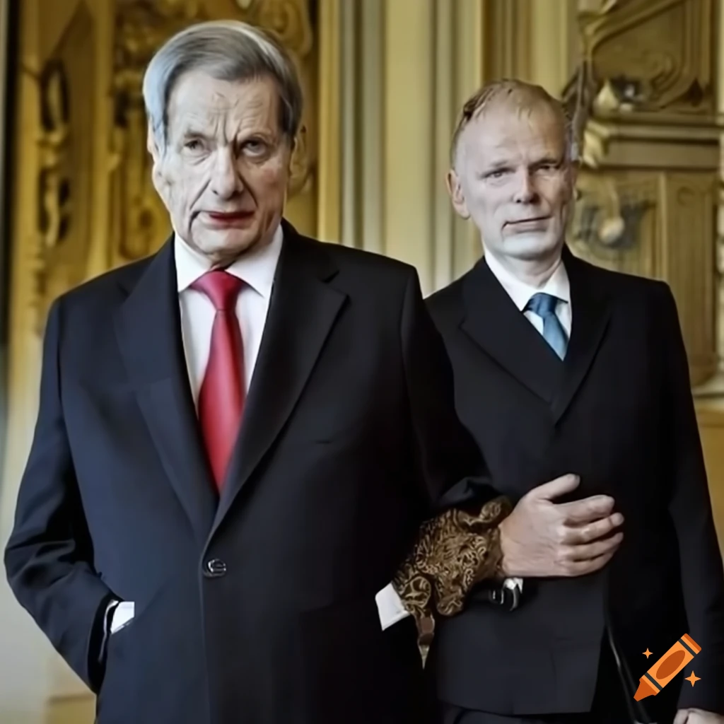 Finnish President Sauli Niinistö and musician Käärijä in a professional ...