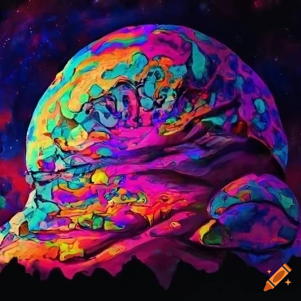 Psychedelic science fiction space age art formations on Craiyon