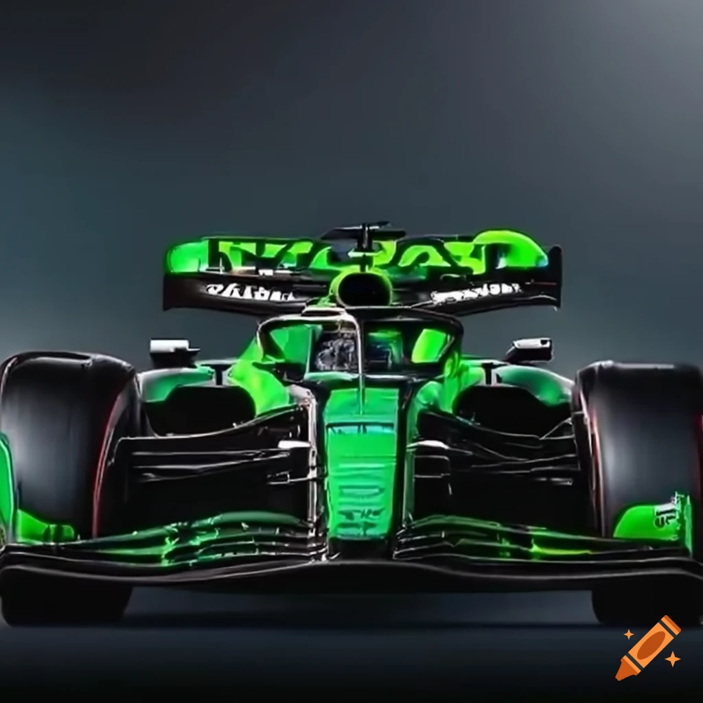 Vcarb energy f1 team's sleek green-liveried cars racing on the track on ...