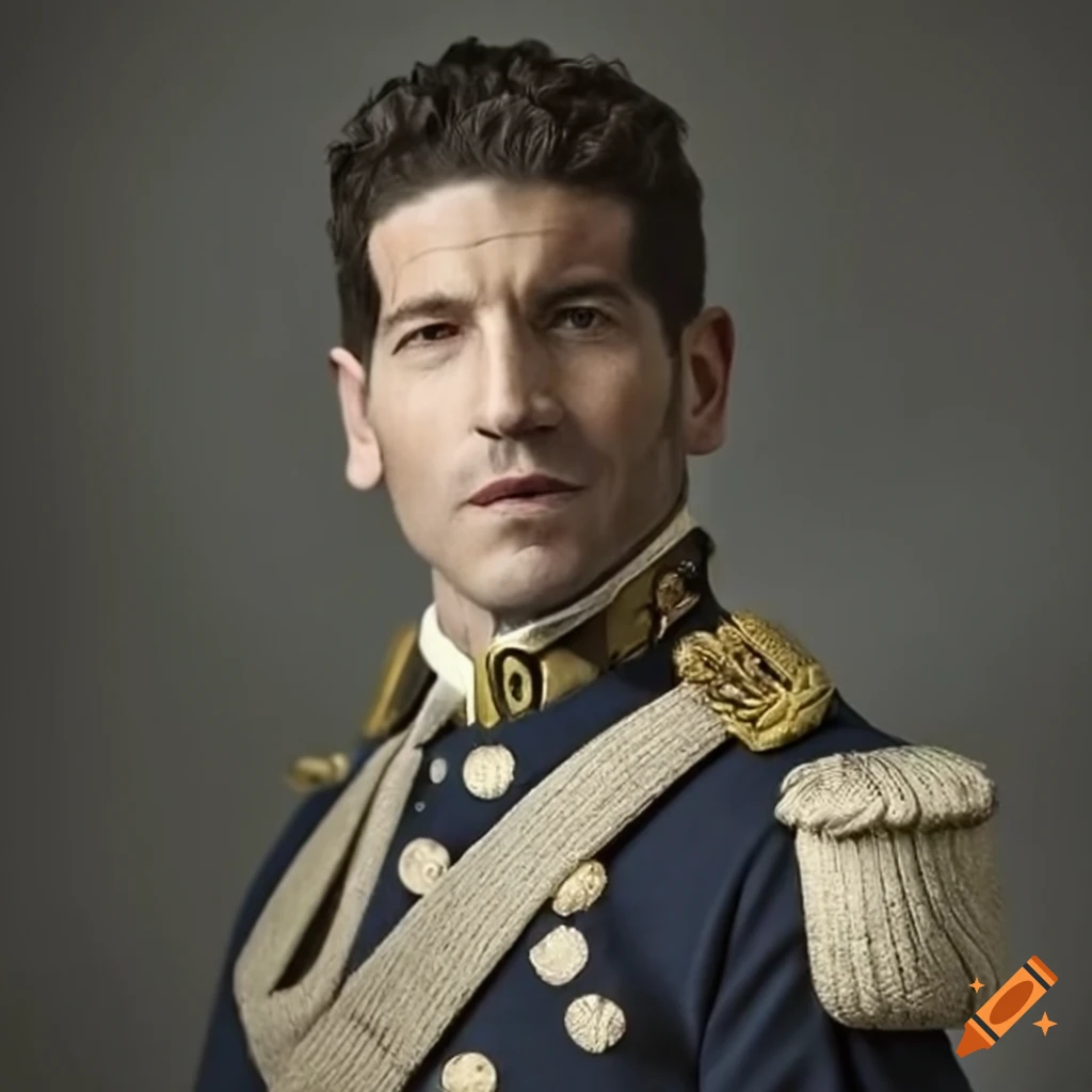 Actor depicting a British Royal Navy officer in 1813 uniform on Craiyon