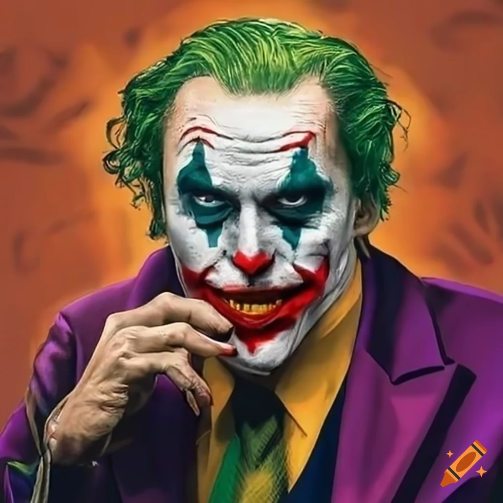 Joe biden in a joker-inspired representation on Craiyon