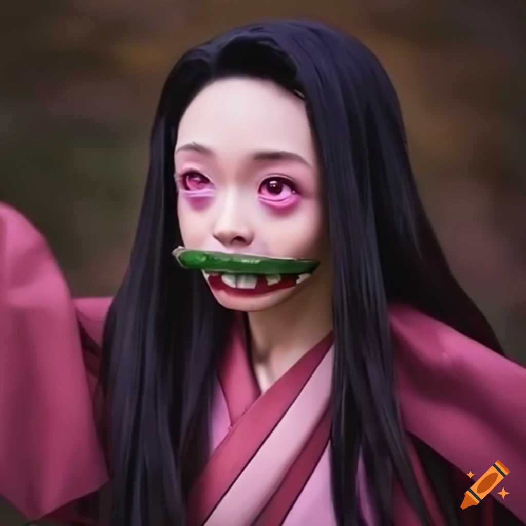 Nezuko Kamado from Demon Slayer as a human character on Craiyon