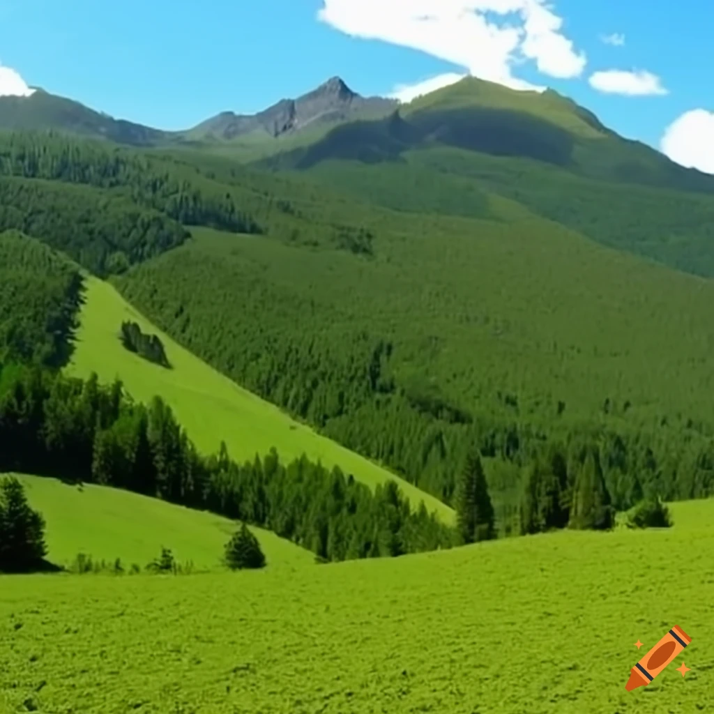 Wide fields for agriculture at high altitude on Craiyon