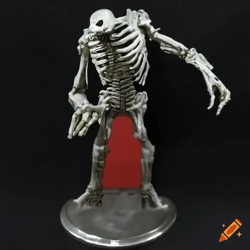 Metallic silver revenant skeleton from Doom 2 1993 on Craiyon