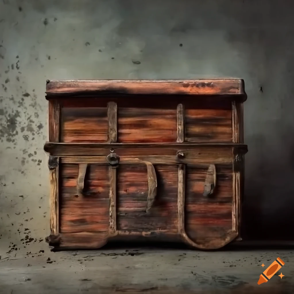 Stunning vintage storage chest with Scytho-Siberian folk-art design on ...