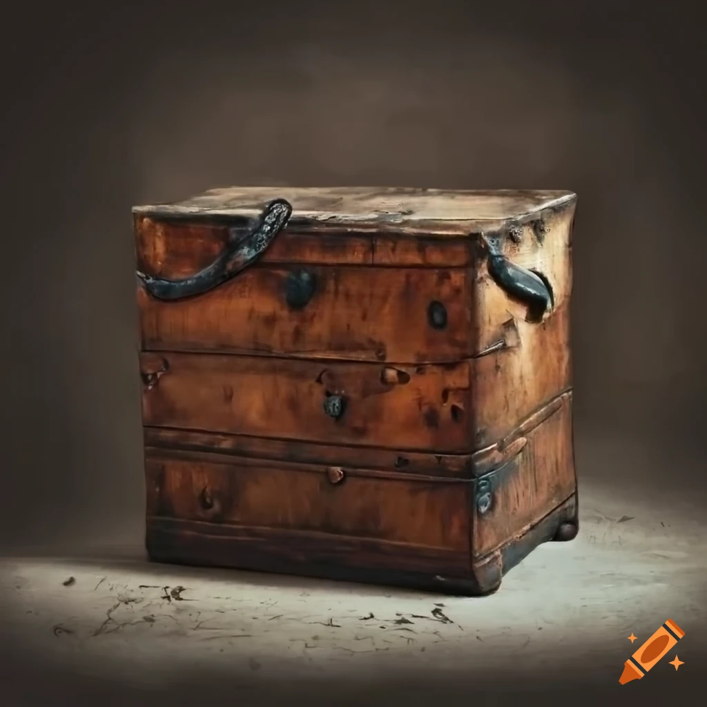 Stunning Vintage Storage Chest With Scytho Siberian Folk Art Design On
