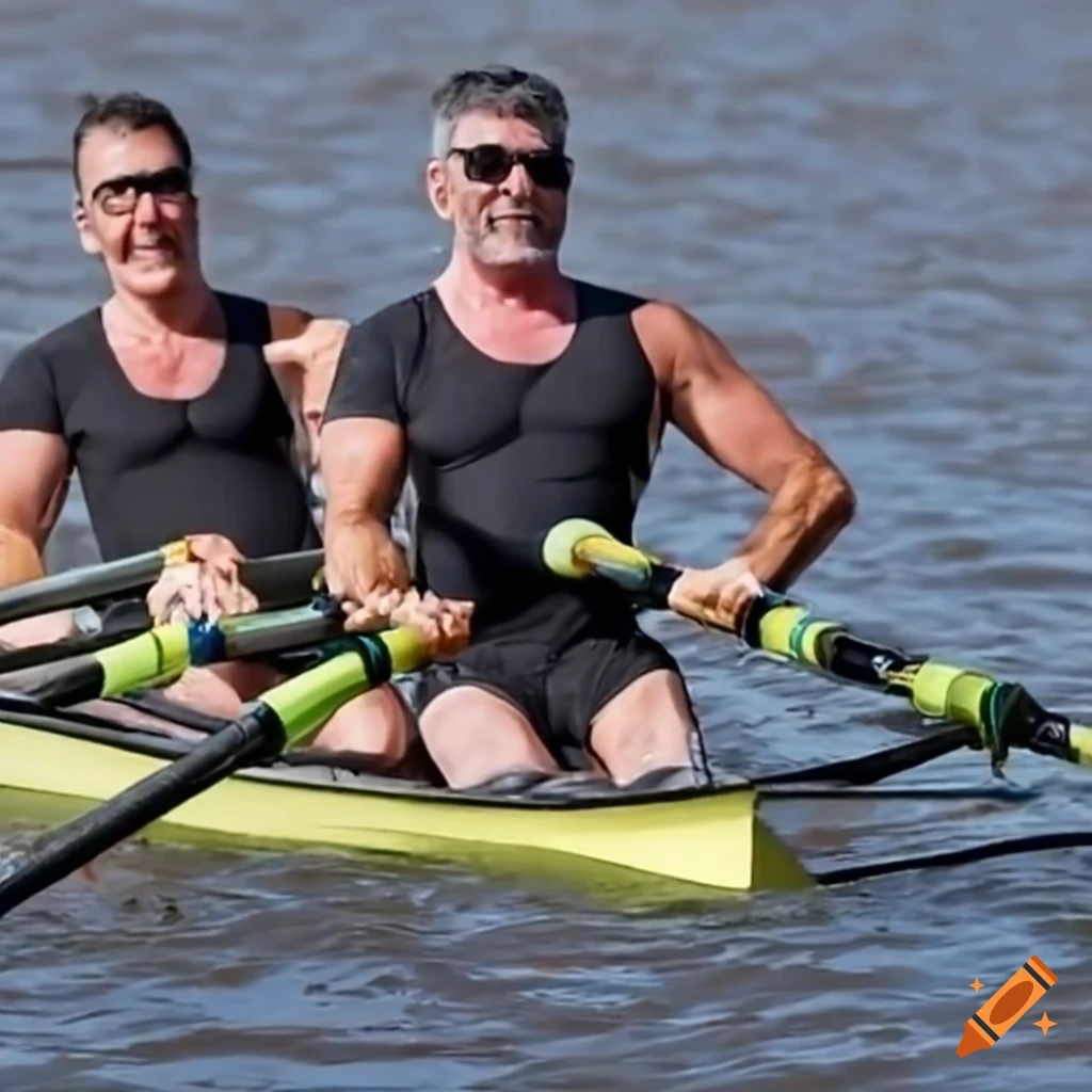 Simon cowell rowing on the thames on Craiyon