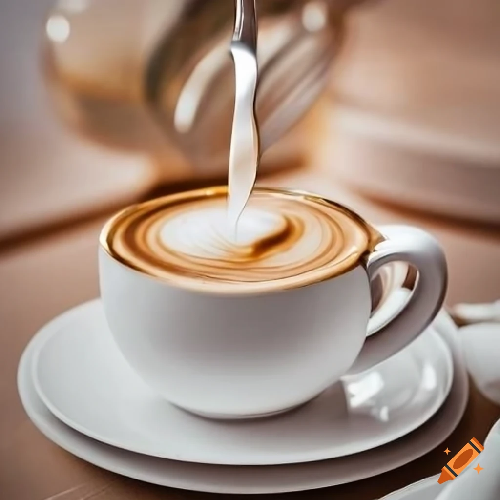 Luxurious coffee setting in an upscale restaurant with white cutlery on ...