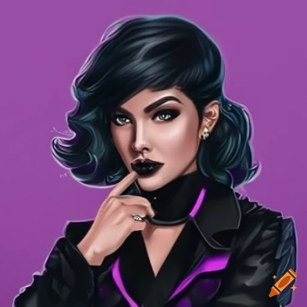 Highly detailed realism portrait of a woman with a regal bad girl look ...