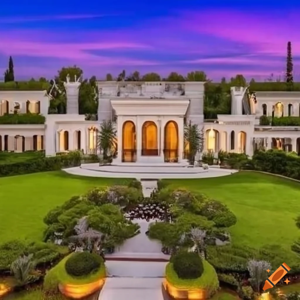 Luxurious $200M California mega-mansion on vast land in sunny afternoon on Craiyon