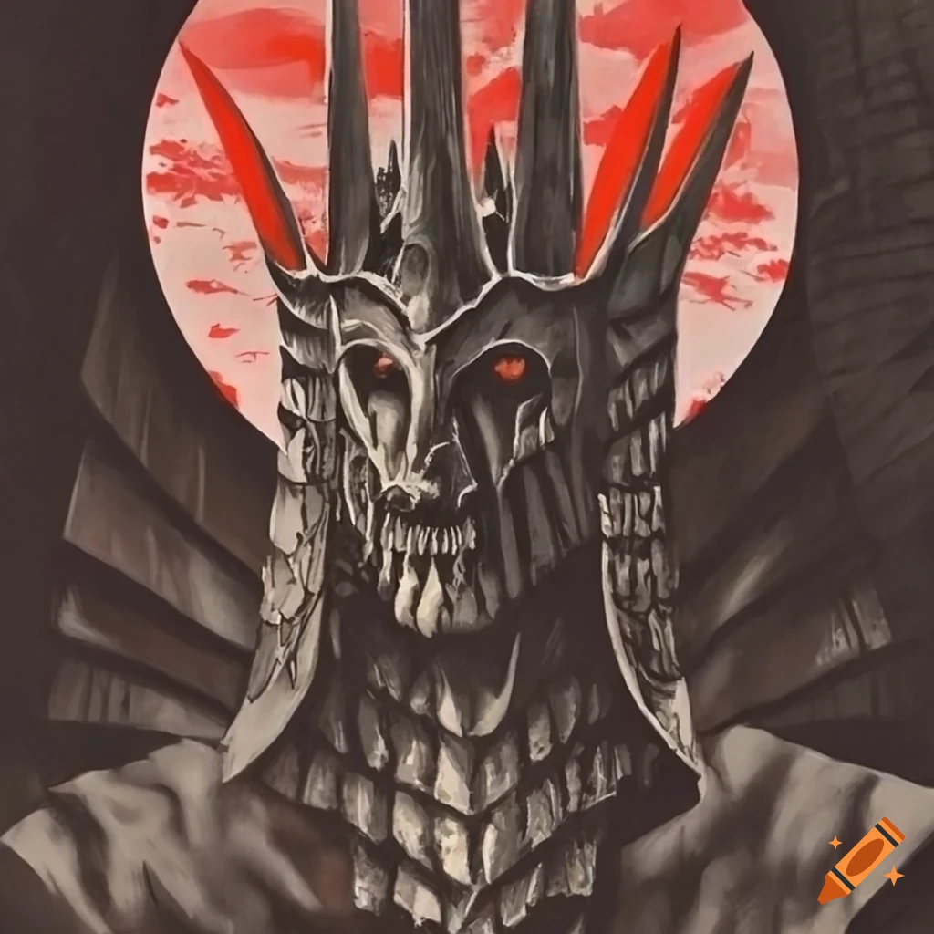 Sauron as leader in Soviet propaganda style with red and white hues on ...