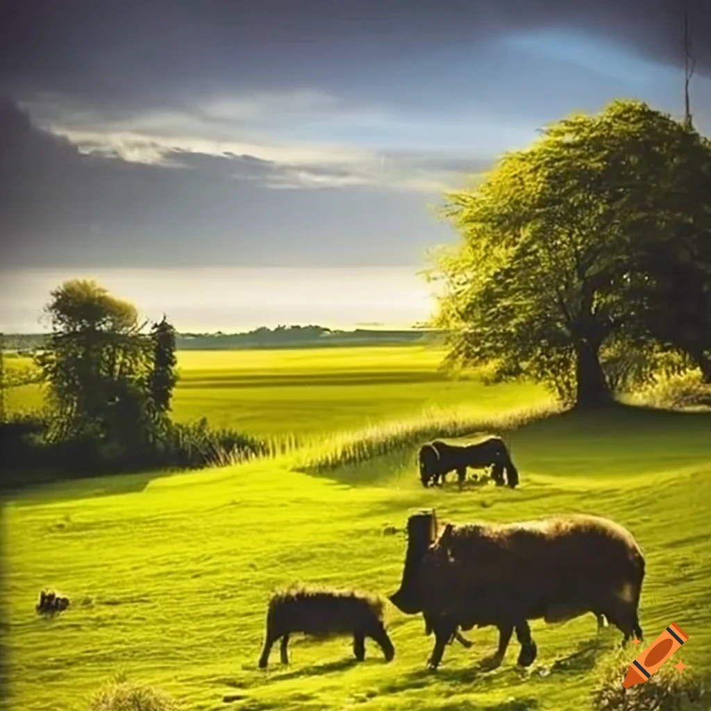 Scenic countryside view on Craiyon