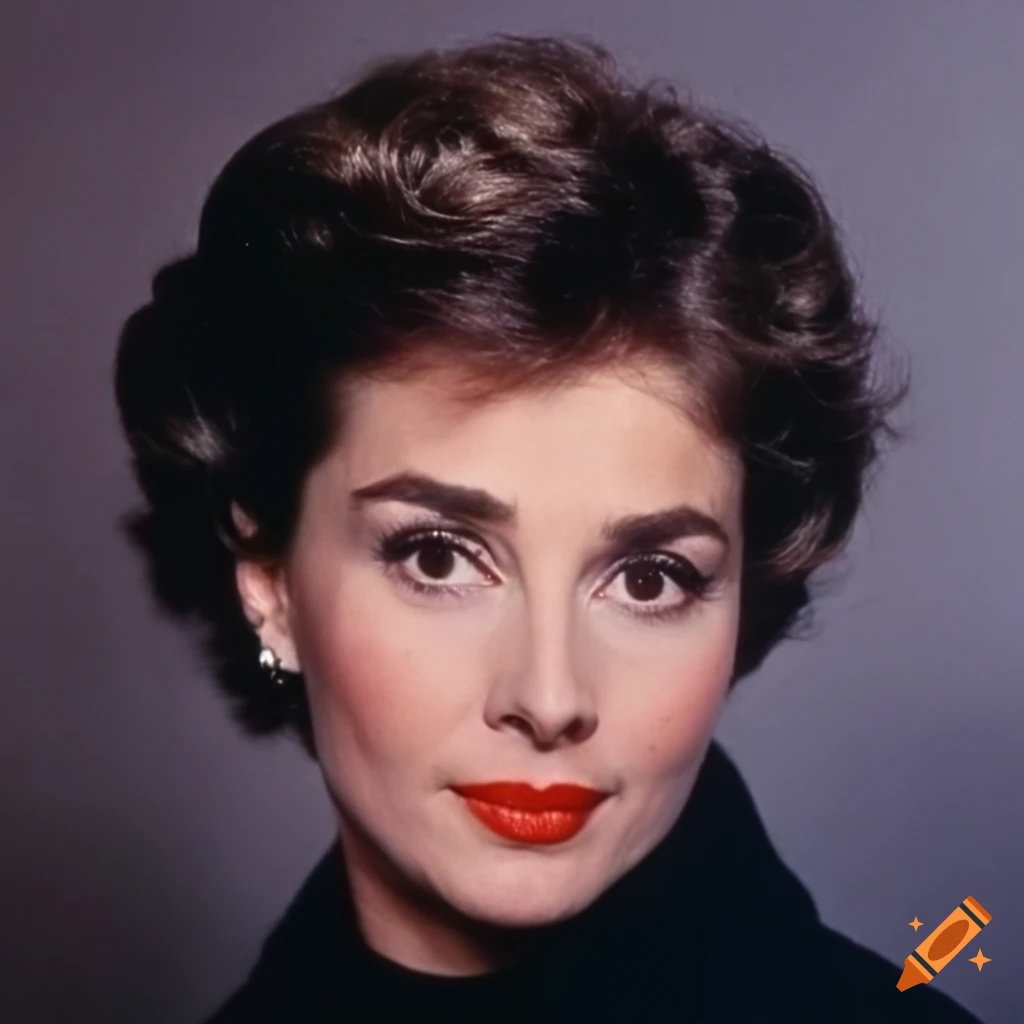 Close-up portrait of audrey hepburn with intricate skin and hair texture on Craiyon