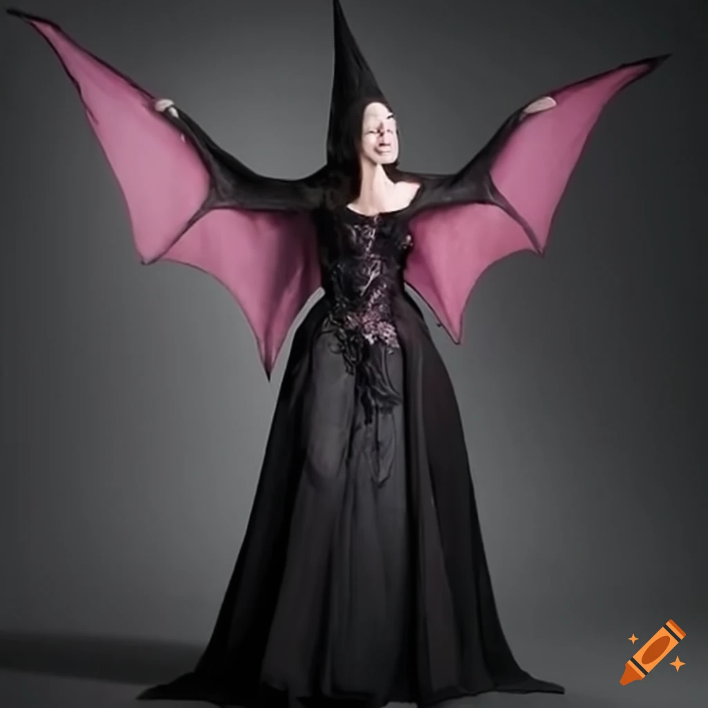 Witch with bat wings on Craiyon