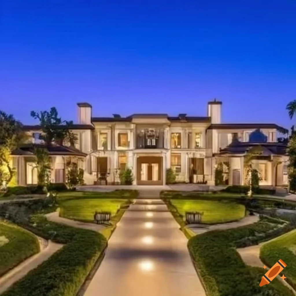 Luxurious $200m california mega-mansion on a sunny afternoon with vast ...