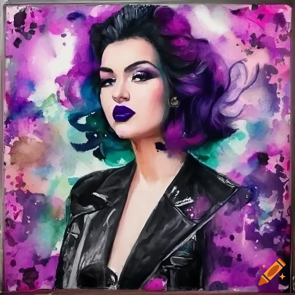 Highly detailed realism portrait of a woman with a regal bad girl look ...