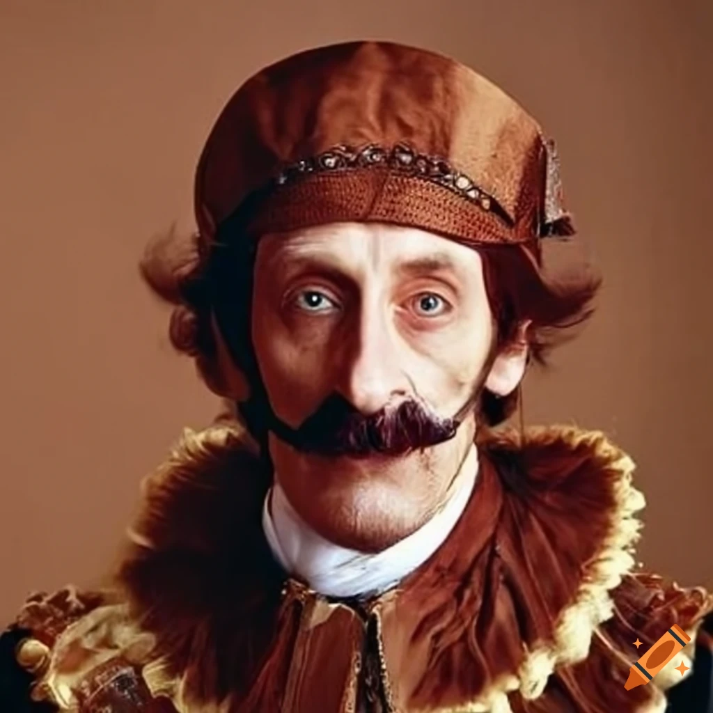 Distinguished medieval lord portrayal with rich clothes and luxurious ...