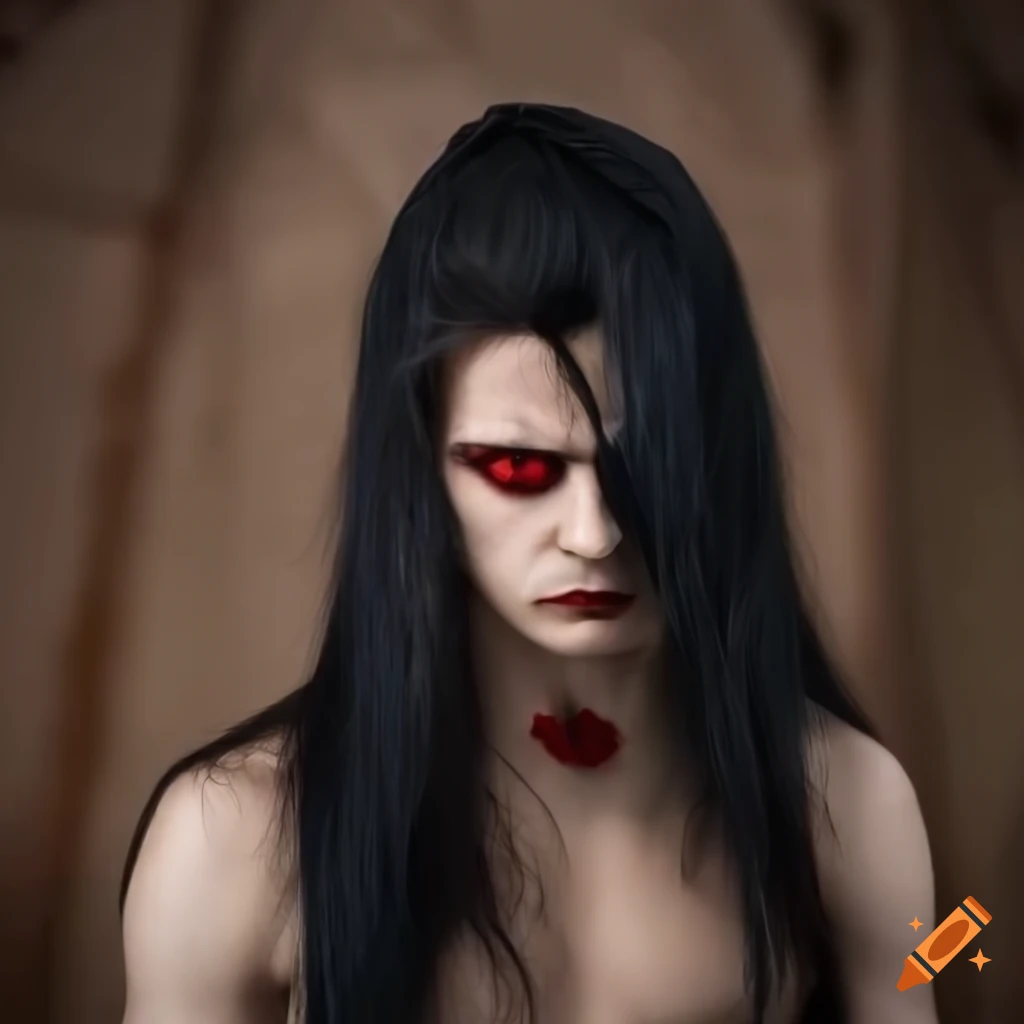 Young handsome vampire ghoul in golden robes attacking with the wind on Craiyon