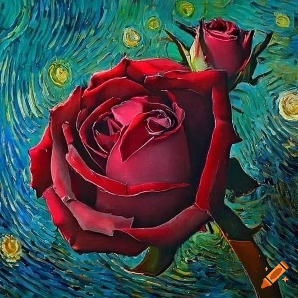Red roses by van gogh on Craiyon