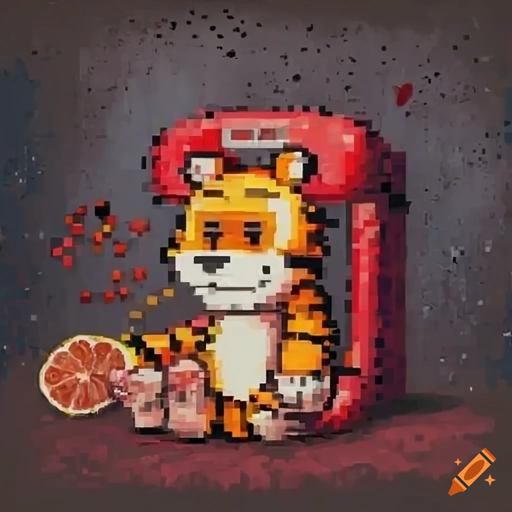 Hobbes texting on a red phone with lemon candies and Doctor Pepper in ...