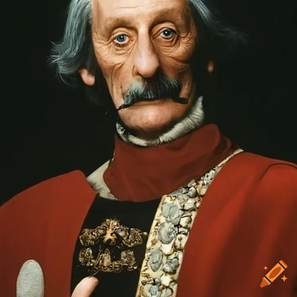 Elegant medieval nobleman with a beautiful moustache, reminiscent of ...