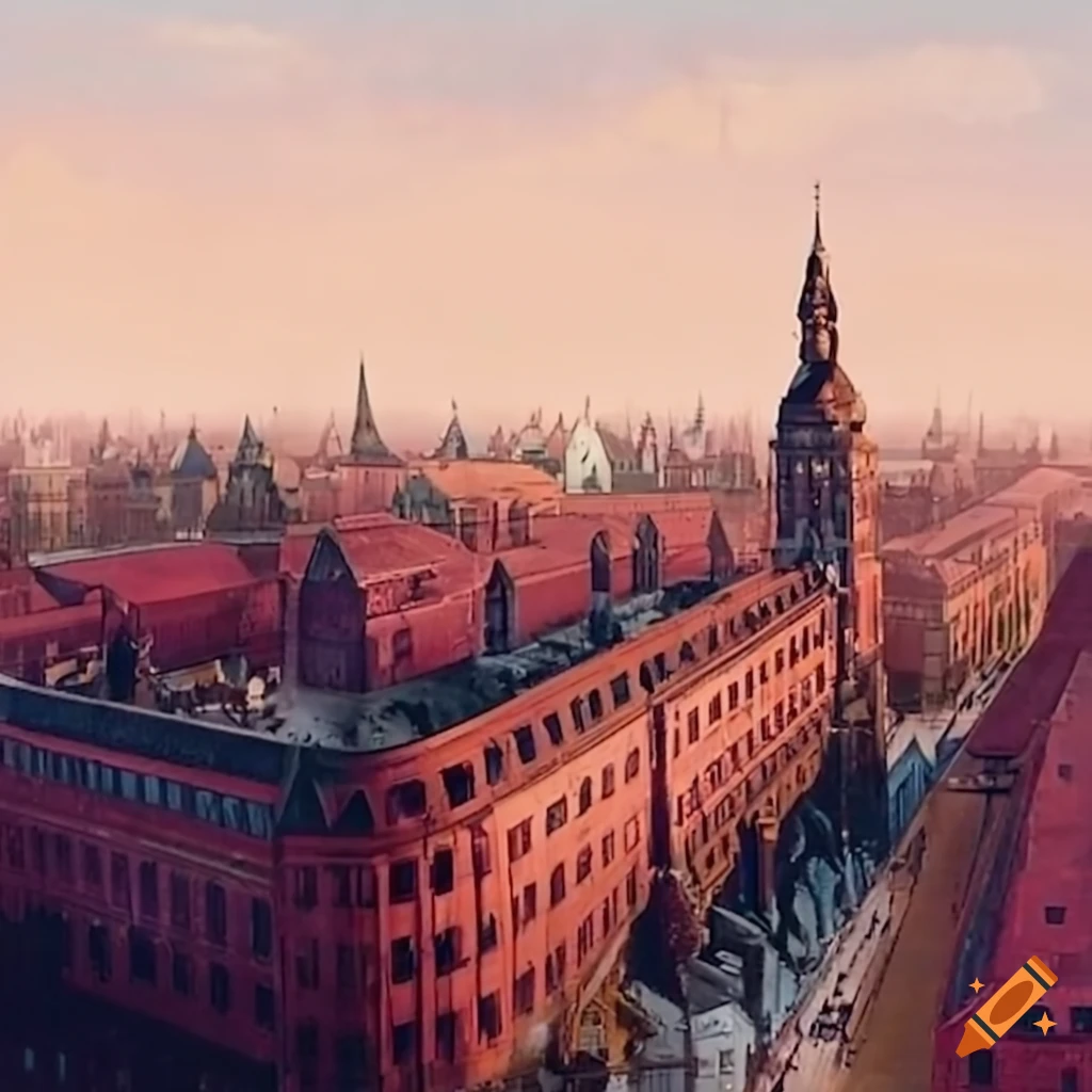 Berlin cityscape from a bird's eye view in 1840 on Craiyon