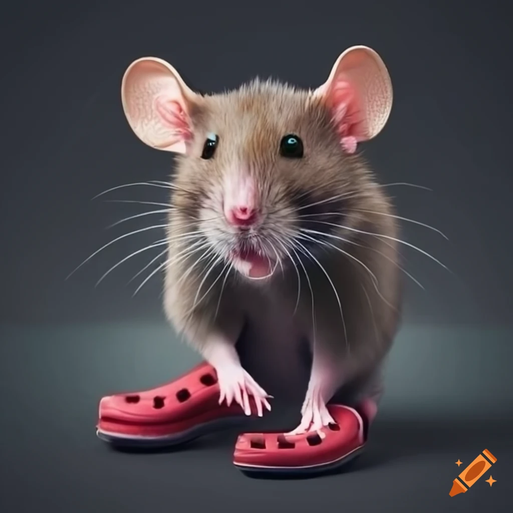 Rat wearing crocs shoes on Craiyon