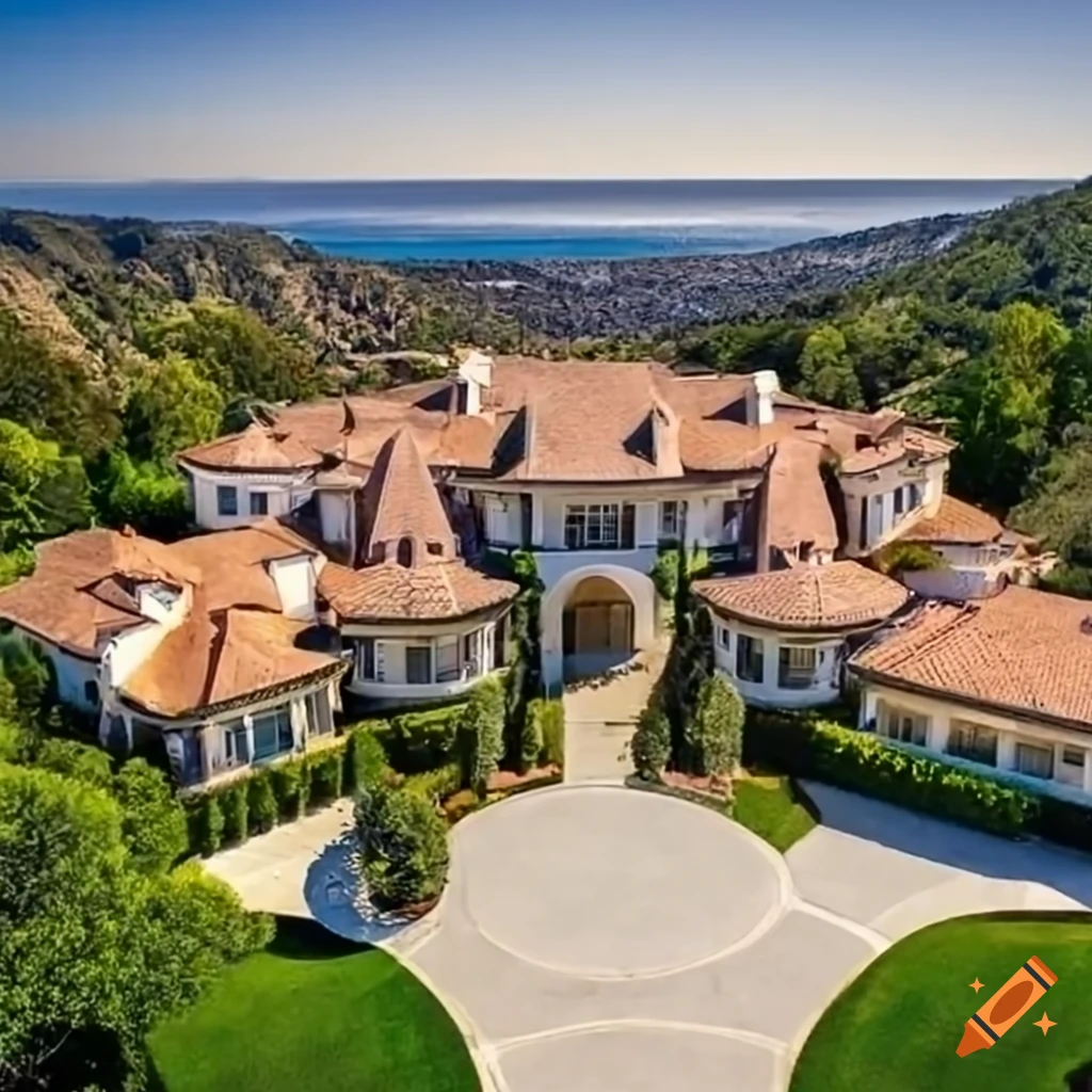 Luxurious california mansion in an upper-class suburban neighborhood ...