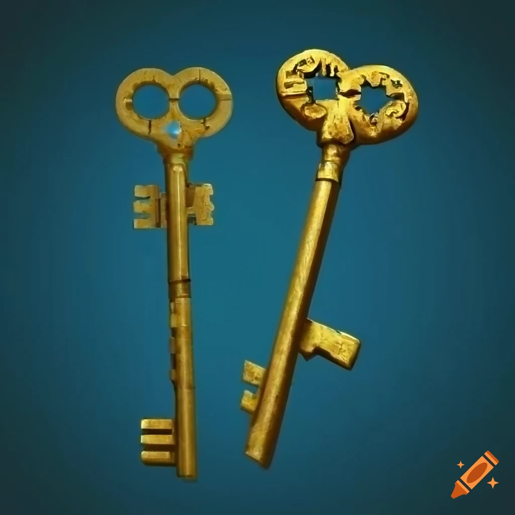 Set of massive ancient keys on Craiyon