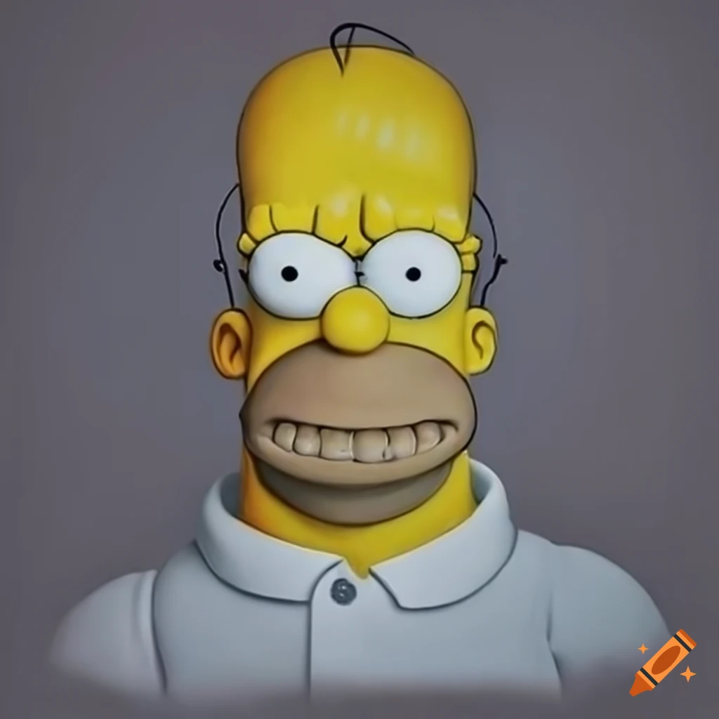 Hyperrealistic depiction of homer simpson on Craiyon