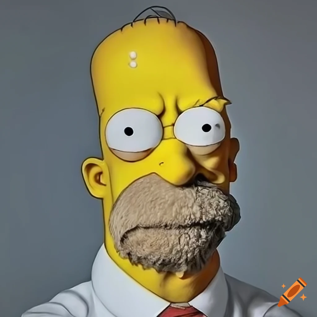 Hyperrealistic depiction of homer simpson on Craiyon