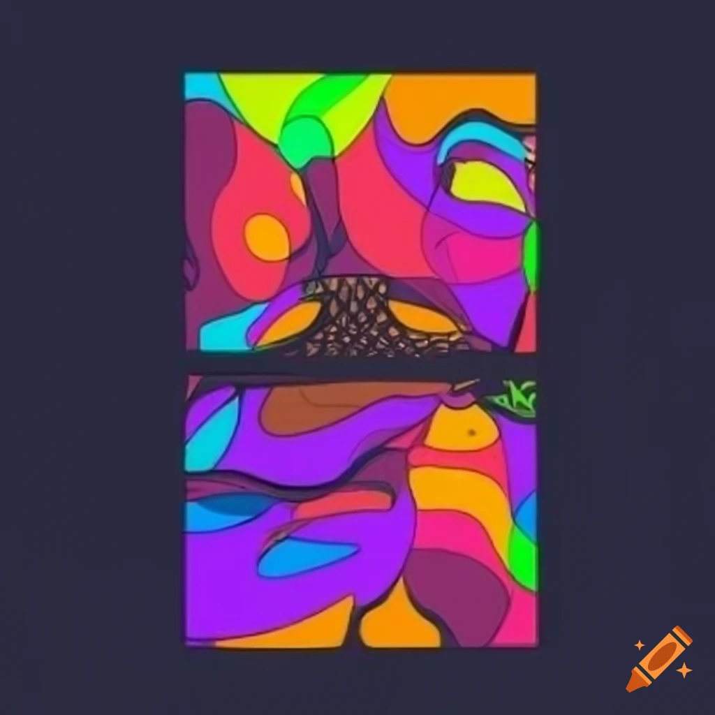 Abstract art inspired by peace with vivid colors and imperfect edges on ...