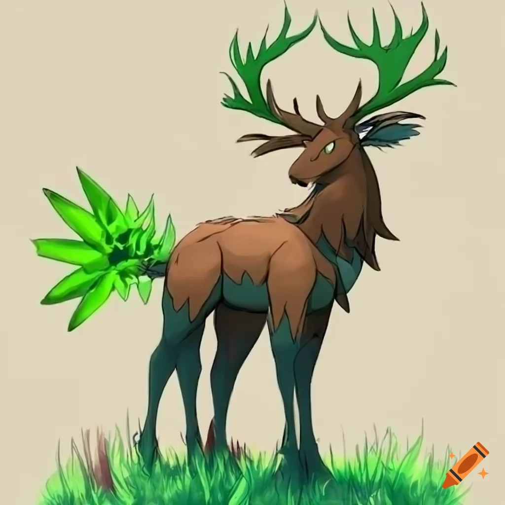 Grass type elk pokemon on Craiyon