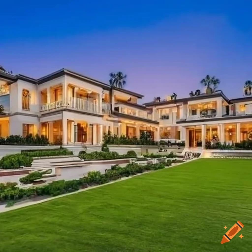 Glamorous $200m california mega-mansion on a sunny afternoon with vast ...
