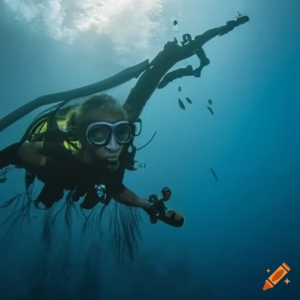 Scuba diving on an alien planet on Craiyon