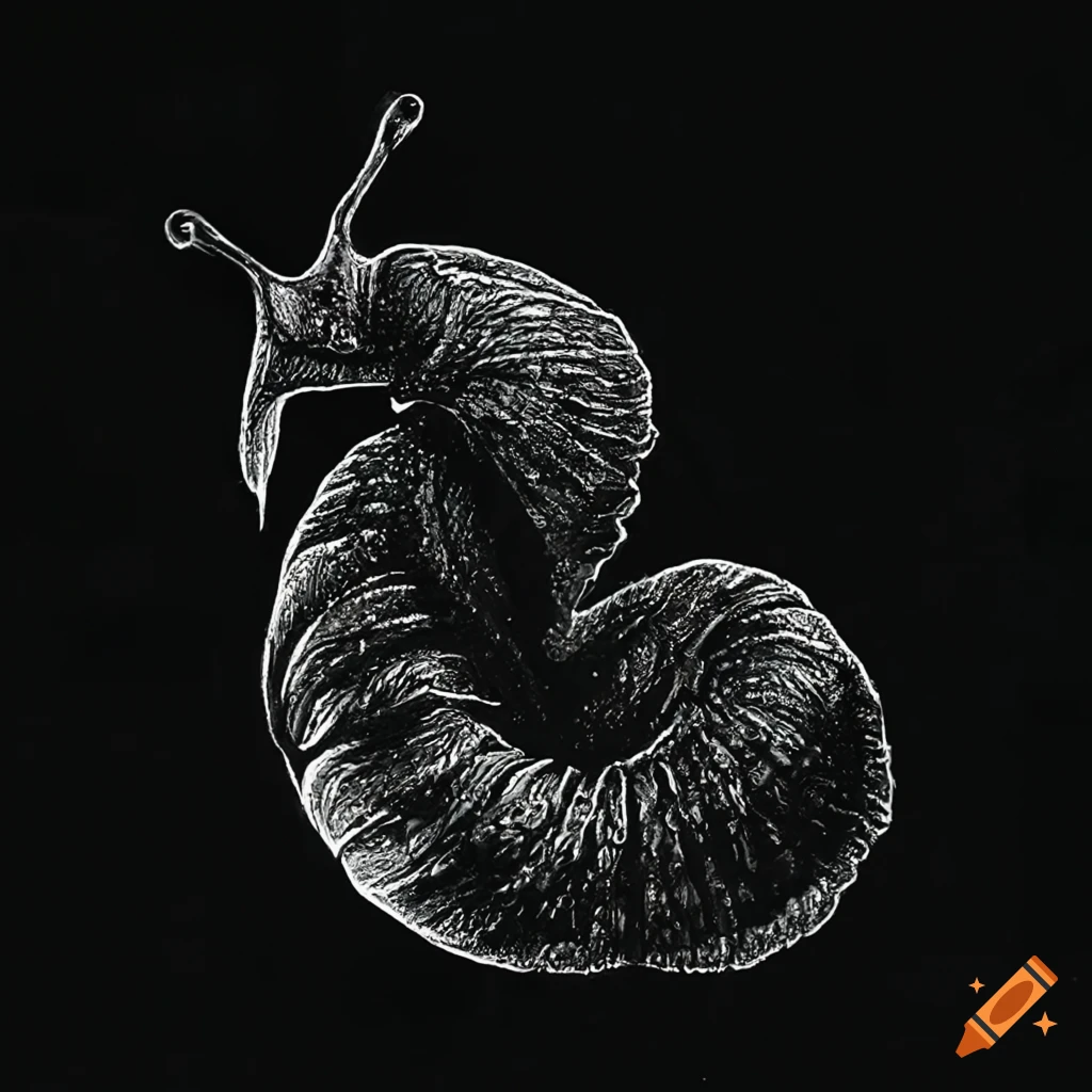 Black slimy scary slug on Craiyon