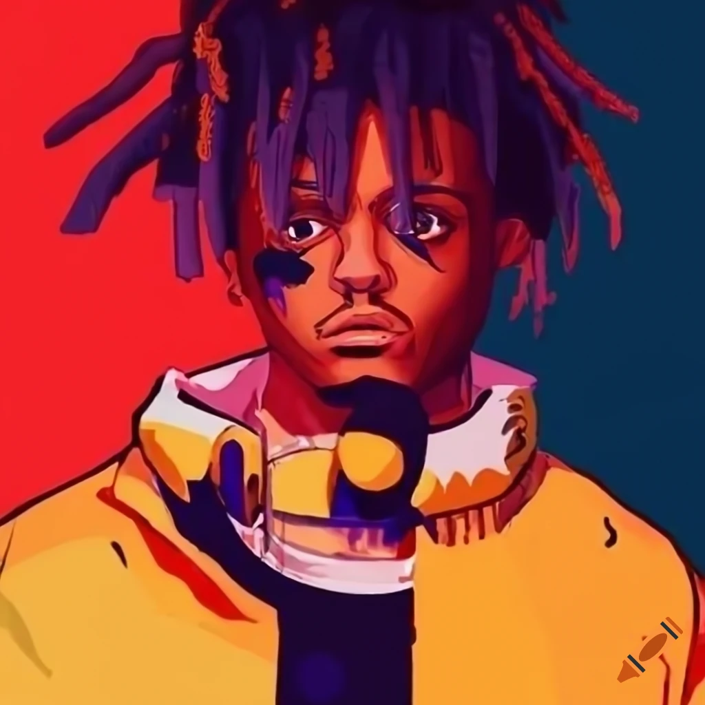 Stylized anime illustrations of two popular rappers on Craiyon