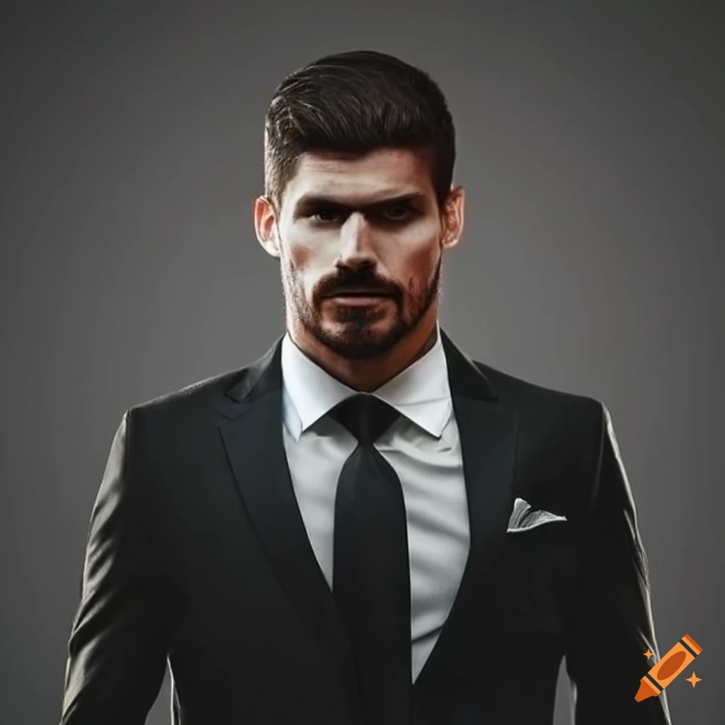 Ruben Neves, Portuguese football player in a sharp formal suit on Craiyon