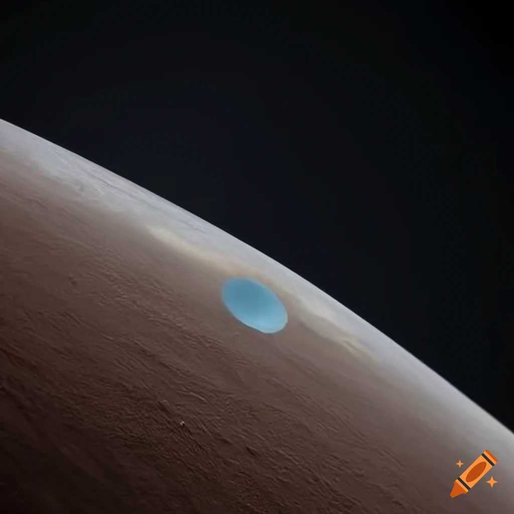 Crescent view of a desolate planet from upper atmosphere on Craiyon