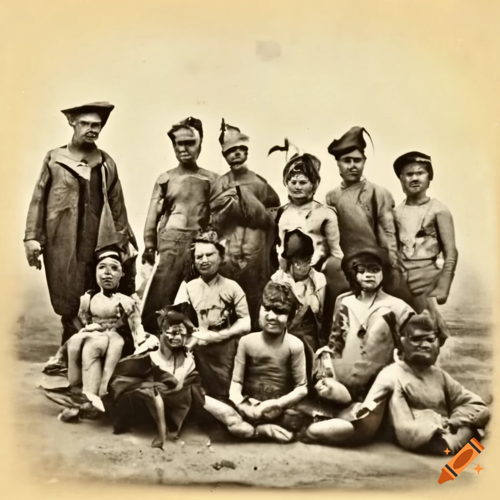 The Flintstones in a high-resolution photograph from 1887 on Craiyon