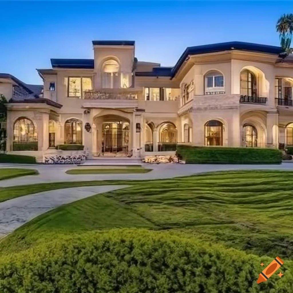 Luxurious $1b california mega-mansion with sprawling land under a clear ...
