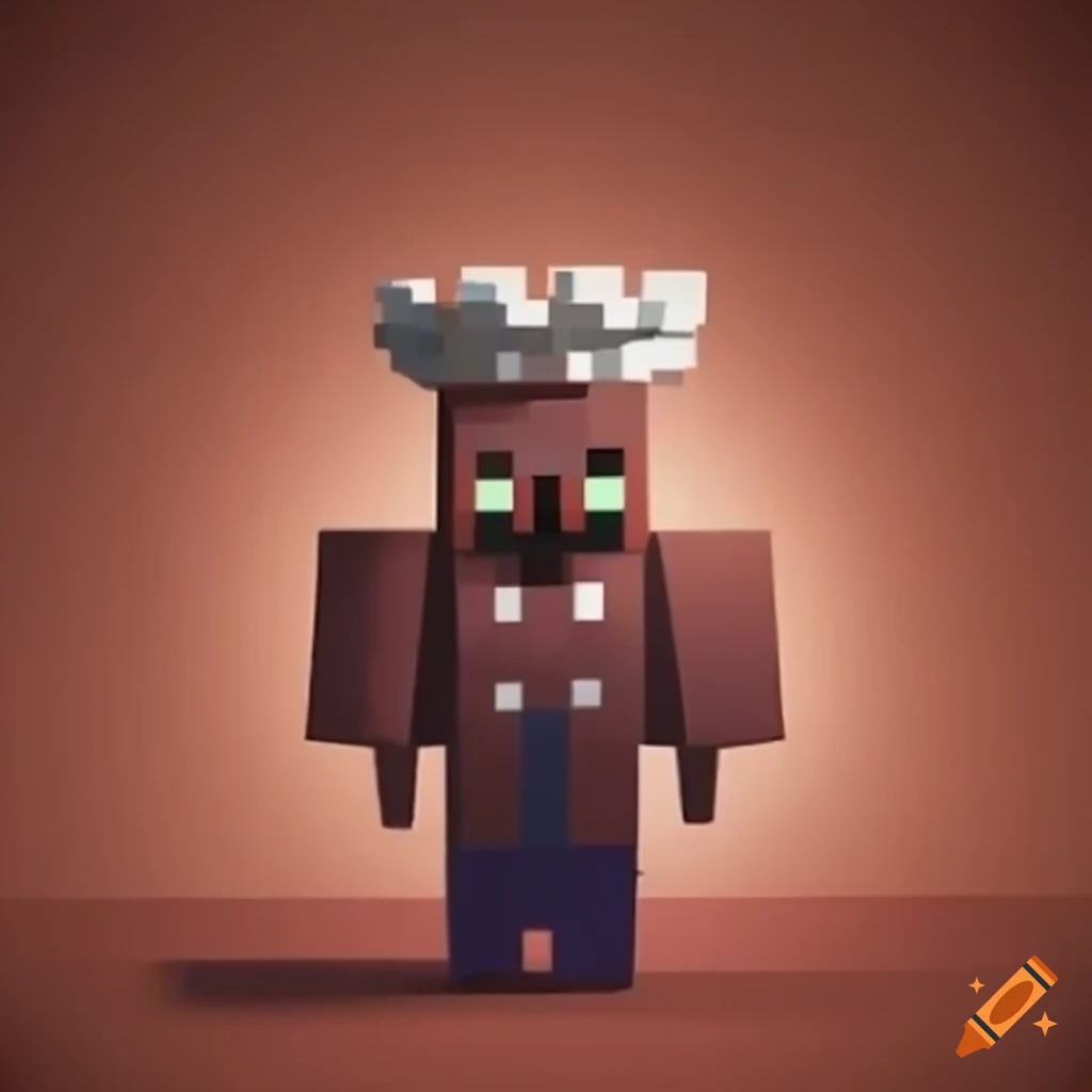 Monster restaurant chef resembling a minecraft character with a black ...