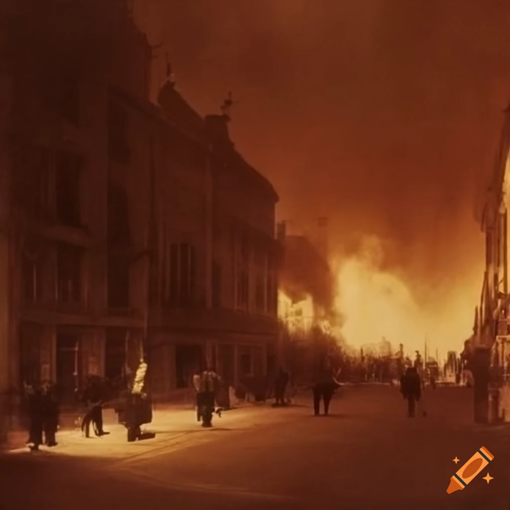 Streets of Fire in 1886 captured in high-resolution photograph on Craiyon