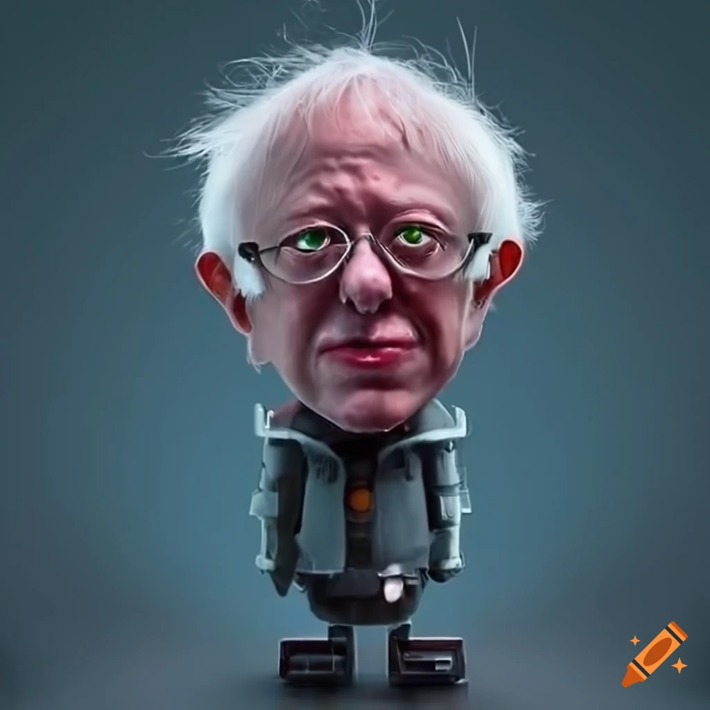 Robotic Bernie Sanders character on Craiyon