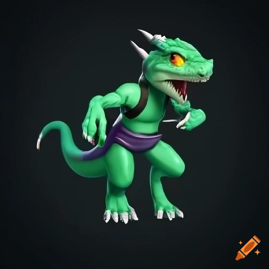 Adorable anthropomorphic reptilian kobold with highly defined scales in ...